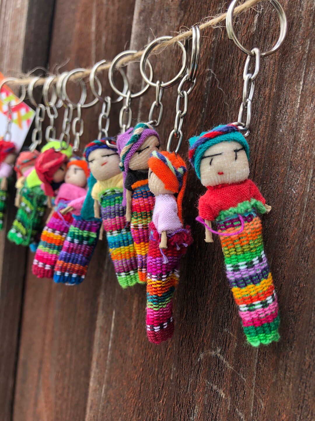Set of 2 or 3 Worry Dolls Keychain Mexican Souvenir Mexican Muñequitas ...