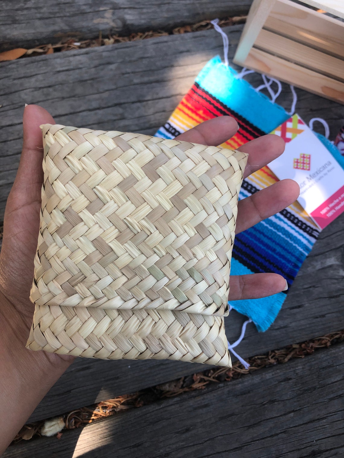 Mexican coin purse small wallet Straw coin bag Gift card | Etsy