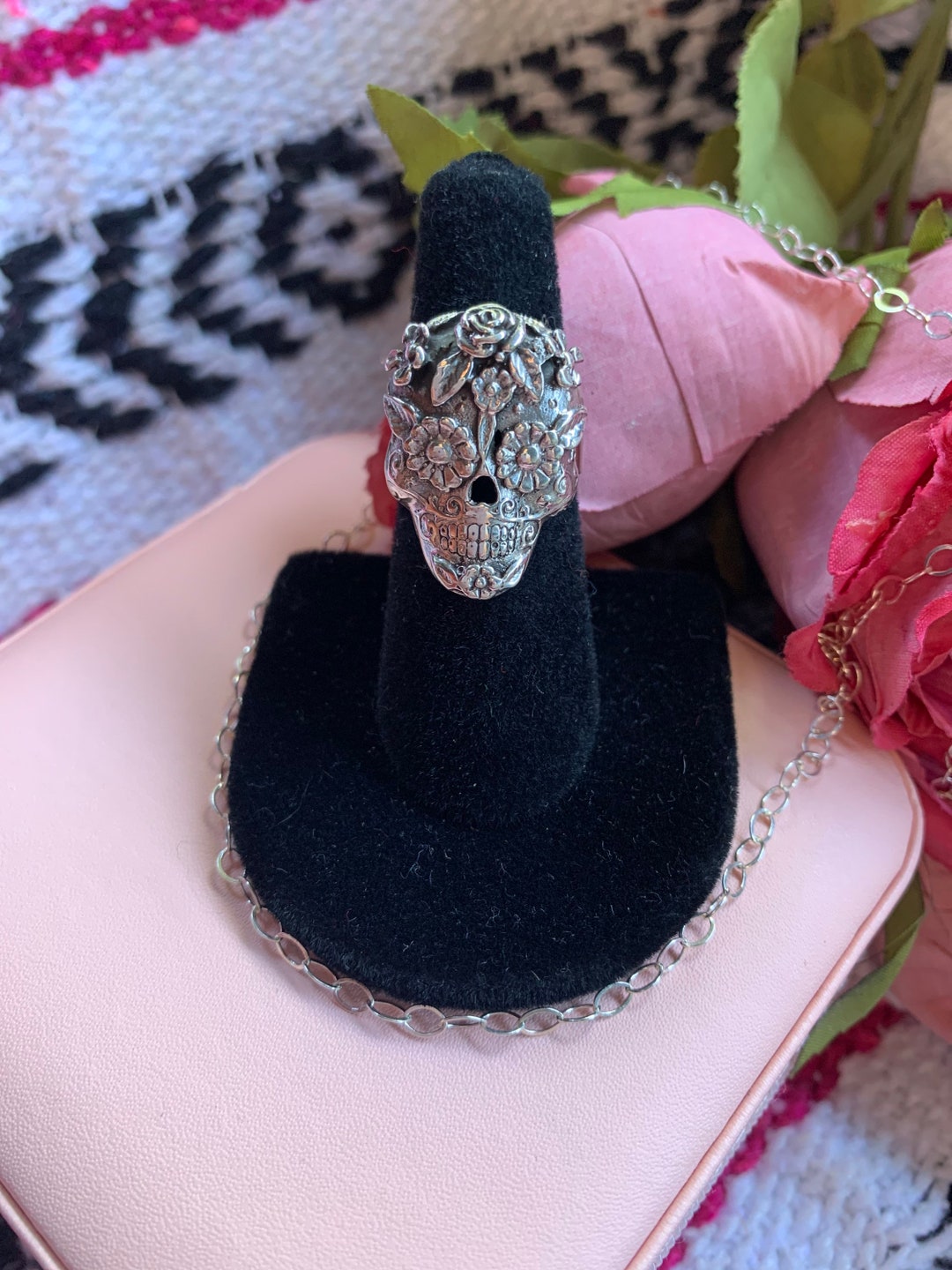 Mexican Sugar Skull Ring Catrina Ring Sterling Silver Jewelry From ...