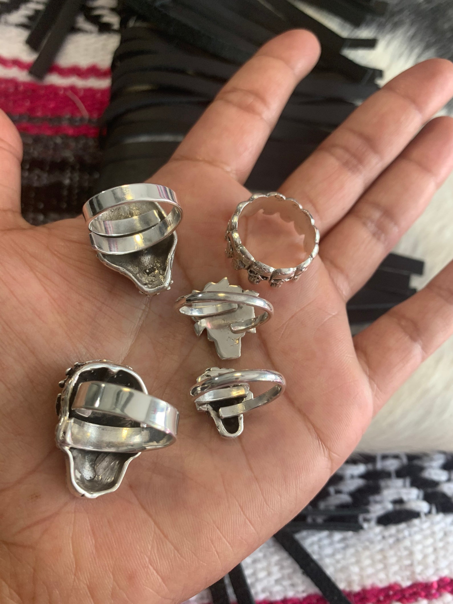 Mexican Sugar skull ring Catrina ring Sterling silver jewelry | Etsy