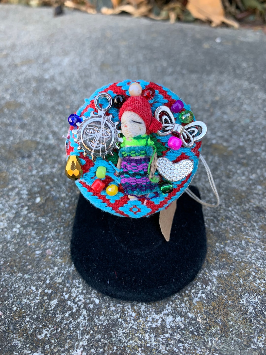 Beautiful & Stunning Mexican Maxi Ring Statement Muñequitas Quita Penas ...