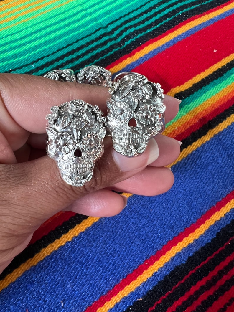 Mexican Sugar Skull Ring Catrina Ring Sterling Silver Jewelry - Etsy