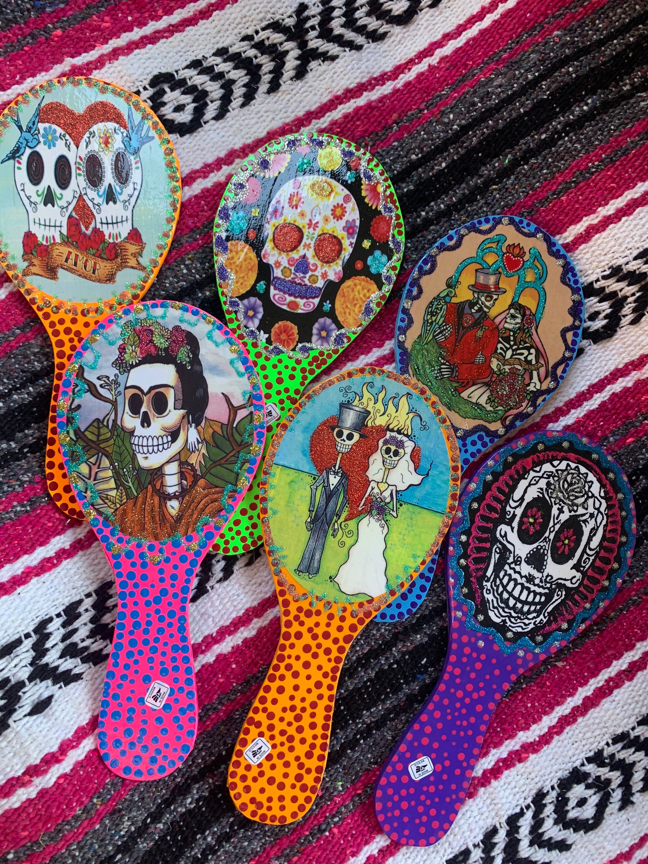 Mexican Mirrors Vintage Style Hand Mirror Mexican Old Fashion - Etsy