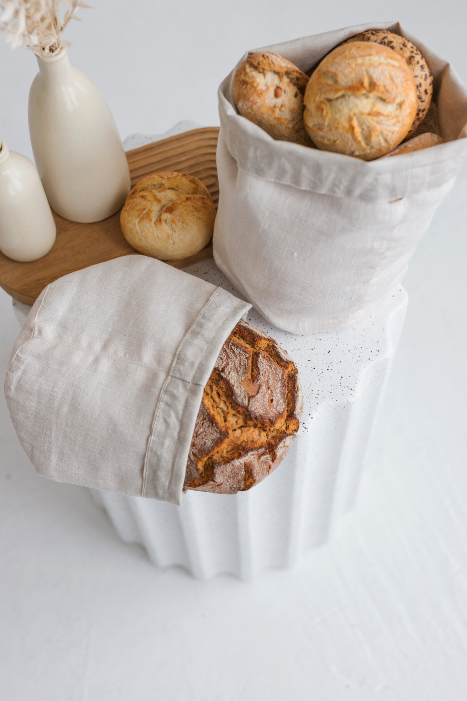 Linen Bread Loaf Bag • Bakery and Vegetable Bag • PLAIN COLORS - Etsy