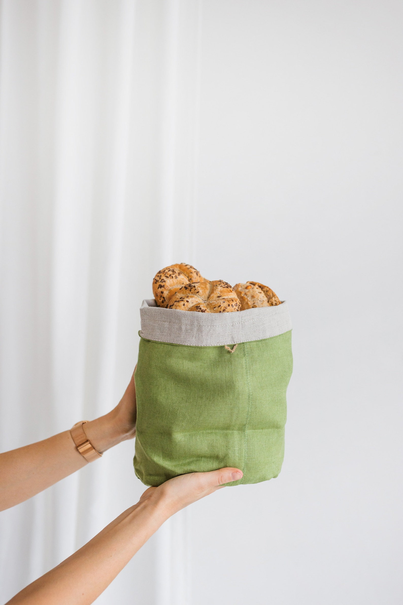 Linen Bread Loaf Bag • Bakery and Vegetable Bag • PLAIN COLORS - Etsy