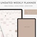 Undated Weekly Schedule Digital Planner for iPad | Weekly Overview ...
