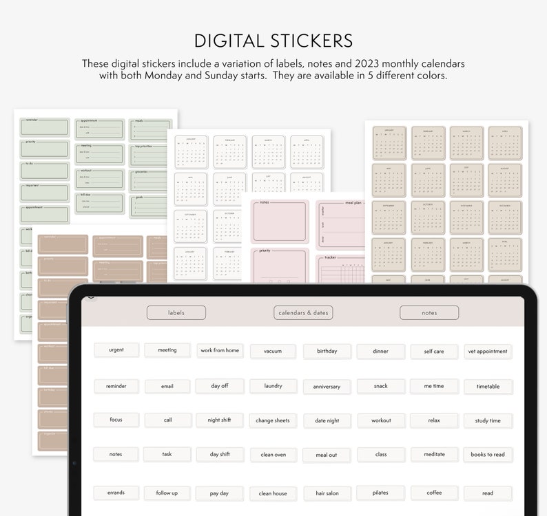 Undated Weekly Schedule Digital Planner for iPad | Weekly Overview ...