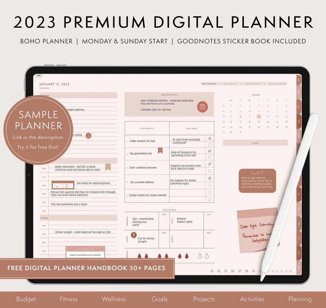 2023 Digital Planner Boho Theme iPad Planner 2023 Goodnotes Planner ...