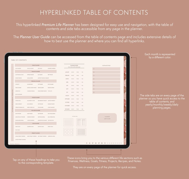 2023 Digital Planner Boho Theme Ipad Planner 2023 - Etsy