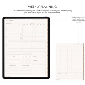 Undated Weekly Schedule Digital Planner for iPad | Weekly Overview ...
