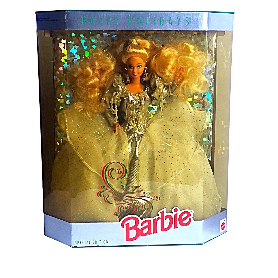 Mattel, (1992) Holiday Barbie, Special Edition, Doll Stand Included ...