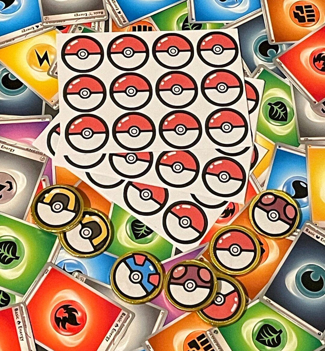 Pokemon Pokeball Themed Stickers for Chocolate Coin | Perfect Party ...