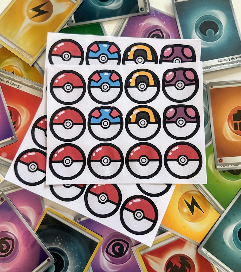 Pokemon Pokeball Themed Stickers for Chocolate Coin | Perfect Party ...