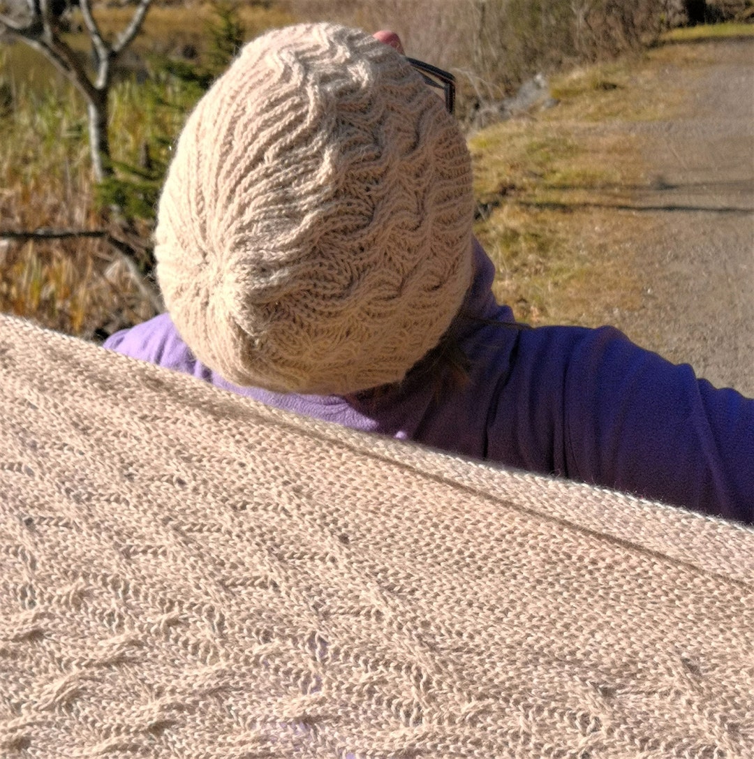 PDF Download Knitting Pattern for Set of Shawl and Beanie Meander ...