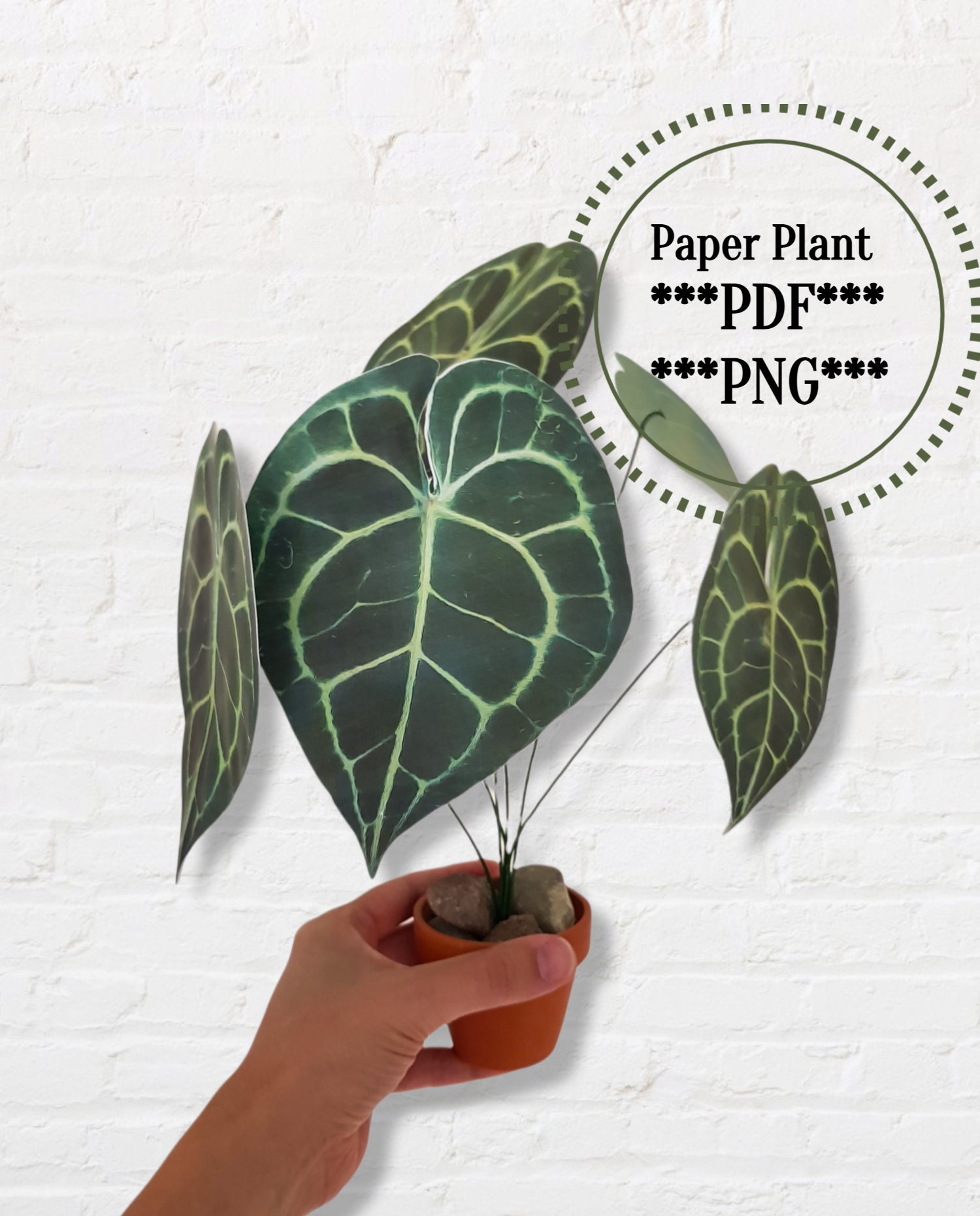 Fake Plant Wall Hanging, Paper Plant, Wall Decor, Plant Print Digital ...