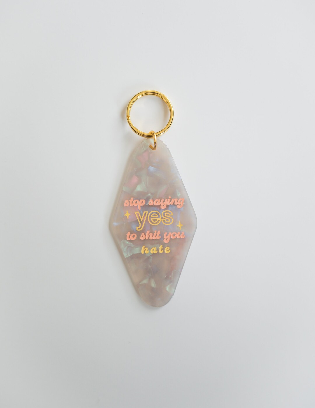 Retro Motel Style Keychain / Vintage / Funny Keychain / BFF Gift "stop ...