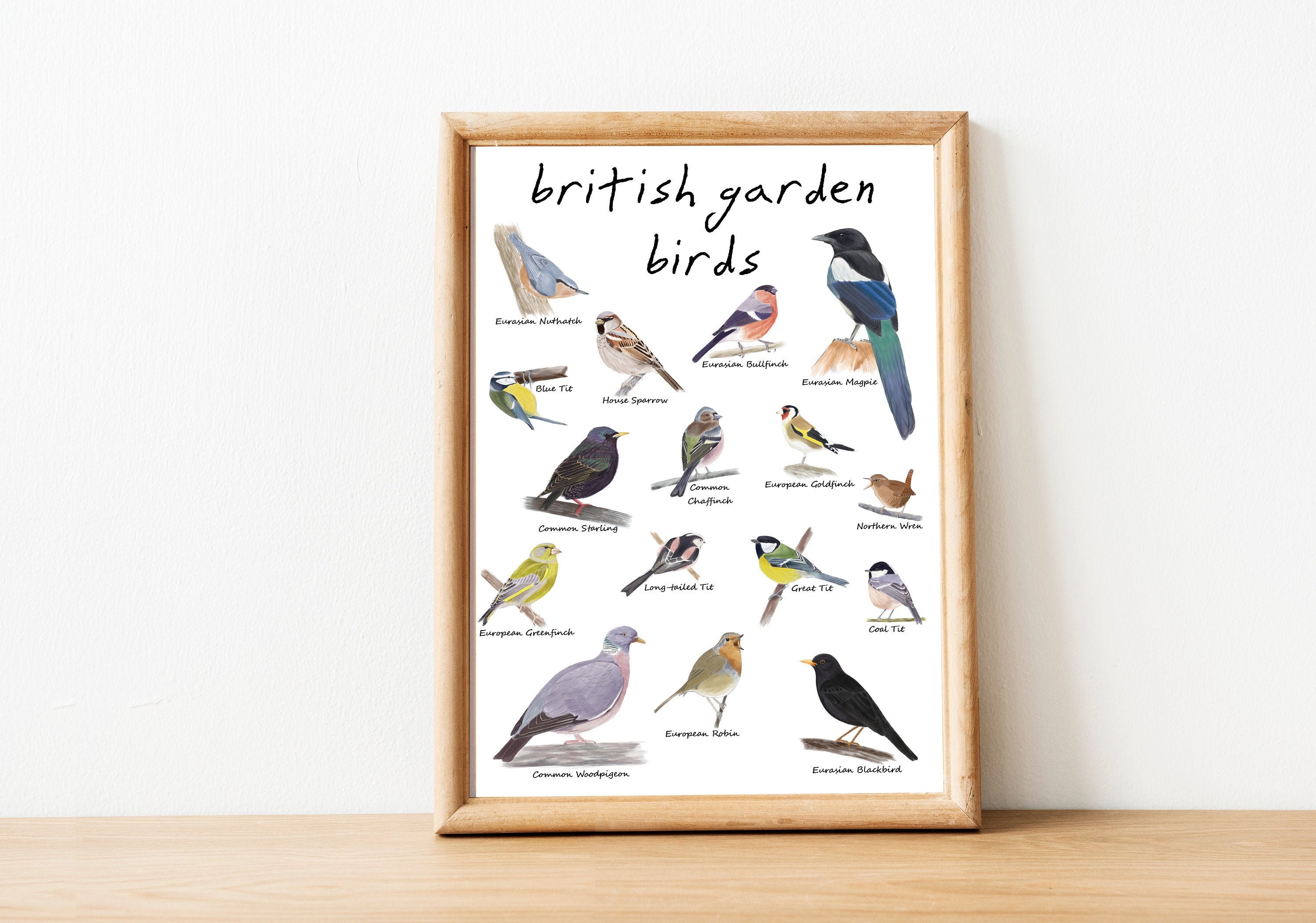 British Garden Birds, Printable Birds Wall Art, Downloadable Bird Art ...