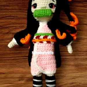 NEZUKO KAMADO Inspired Doll, Demon Slayer Handmade Crochet Amigurumi ...