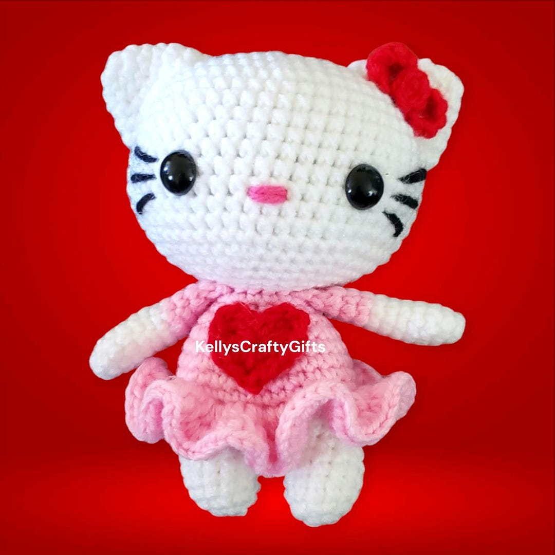 Kitty Crochet Amigurumi Softie Plush, Adorable Crochet Hello Kitty ...