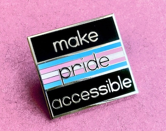 Make Pride Accessible Rainbow Enamel Pin LGBTQ Disability Pride - Etsy