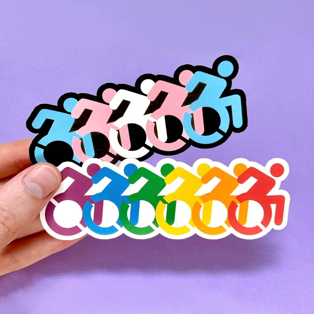 Wheelchair Pride Flag Sticker | LGBTQ Disability Pride - Etsy