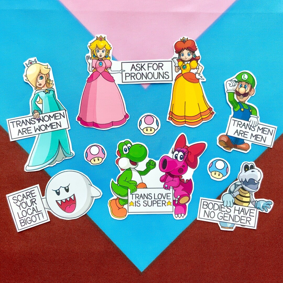 Queer Mario Party Stickers | LGBTQ Transgender Pride Nintendo Sticker ...