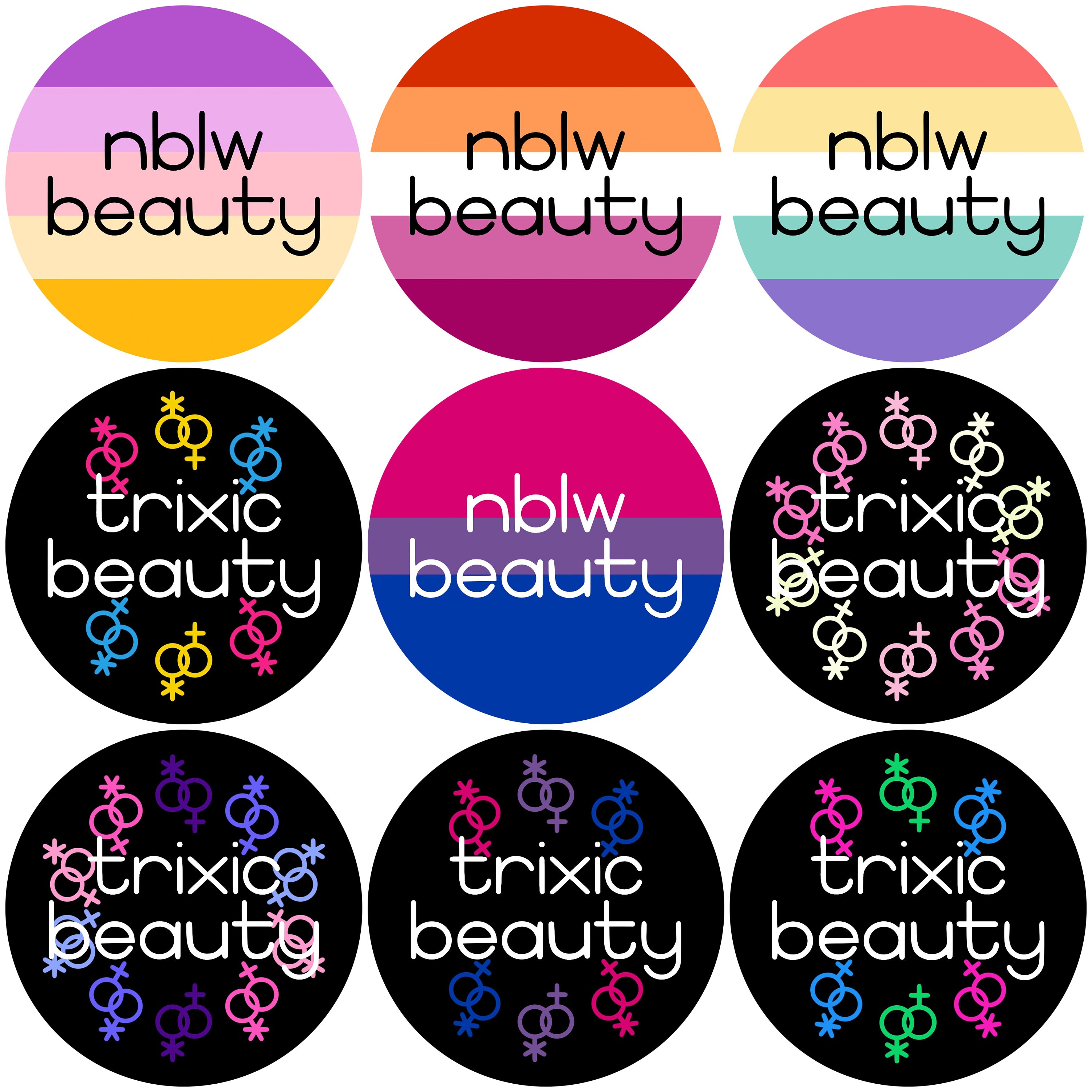 Trixic / NBLW Beauty Button | Customizable Nonbinary Pride - Etsy UK