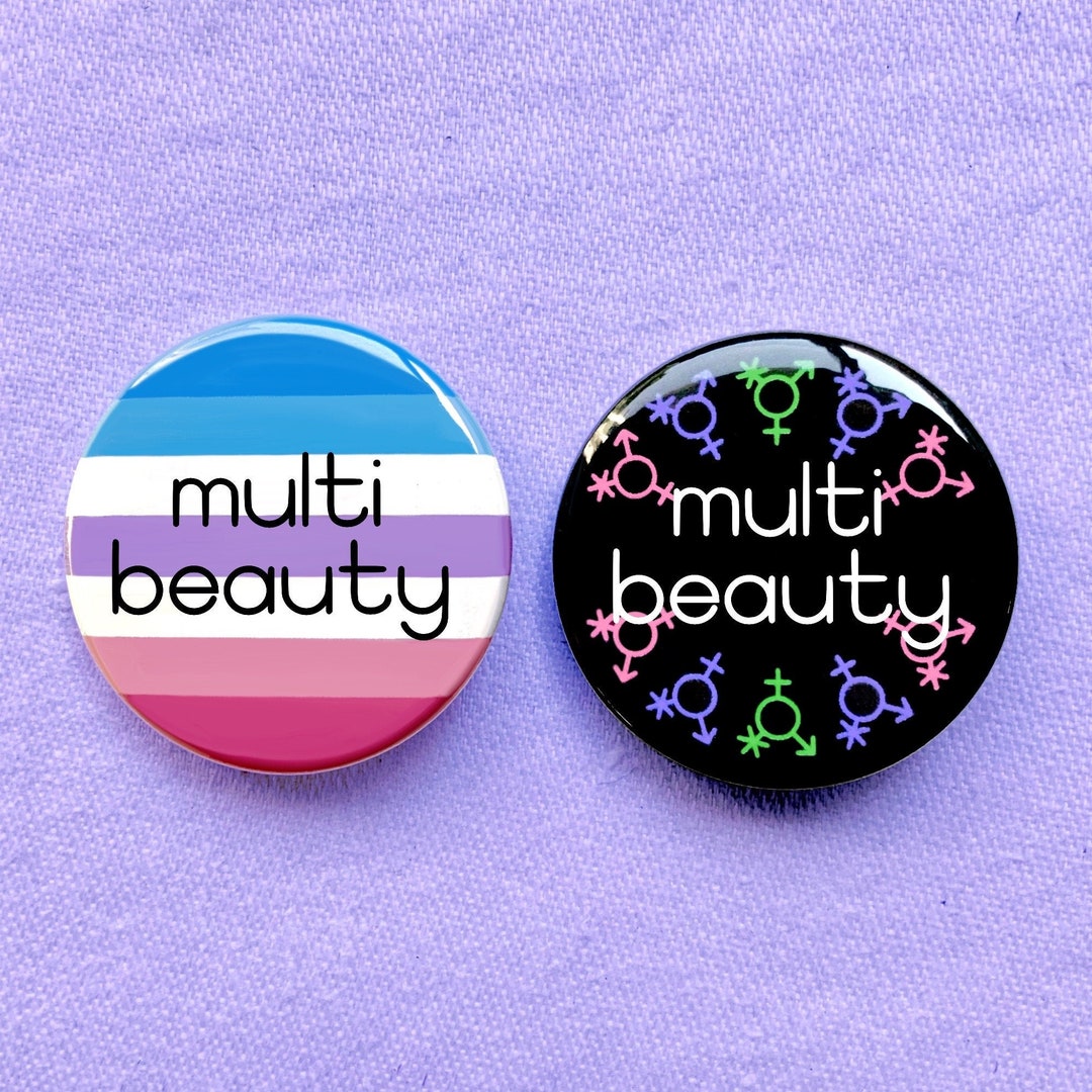 Multi Beauty Button | Customizable Multigender Pride - Etsy