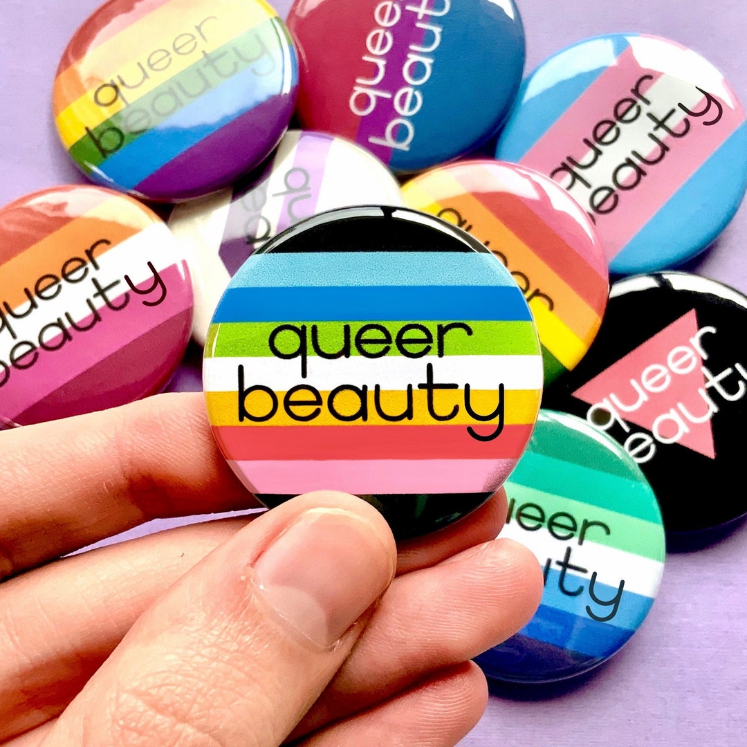 Queer Beauty Button | Pride Flag Variant | Customizable LGBTQ Pride - Etsy