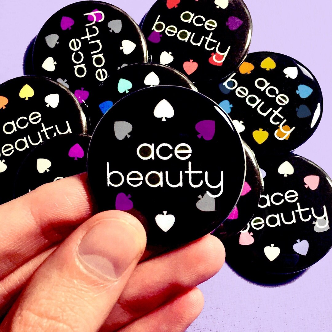 Ace Beauty Button | Subtle Black Variant | Customizable Asexual ...