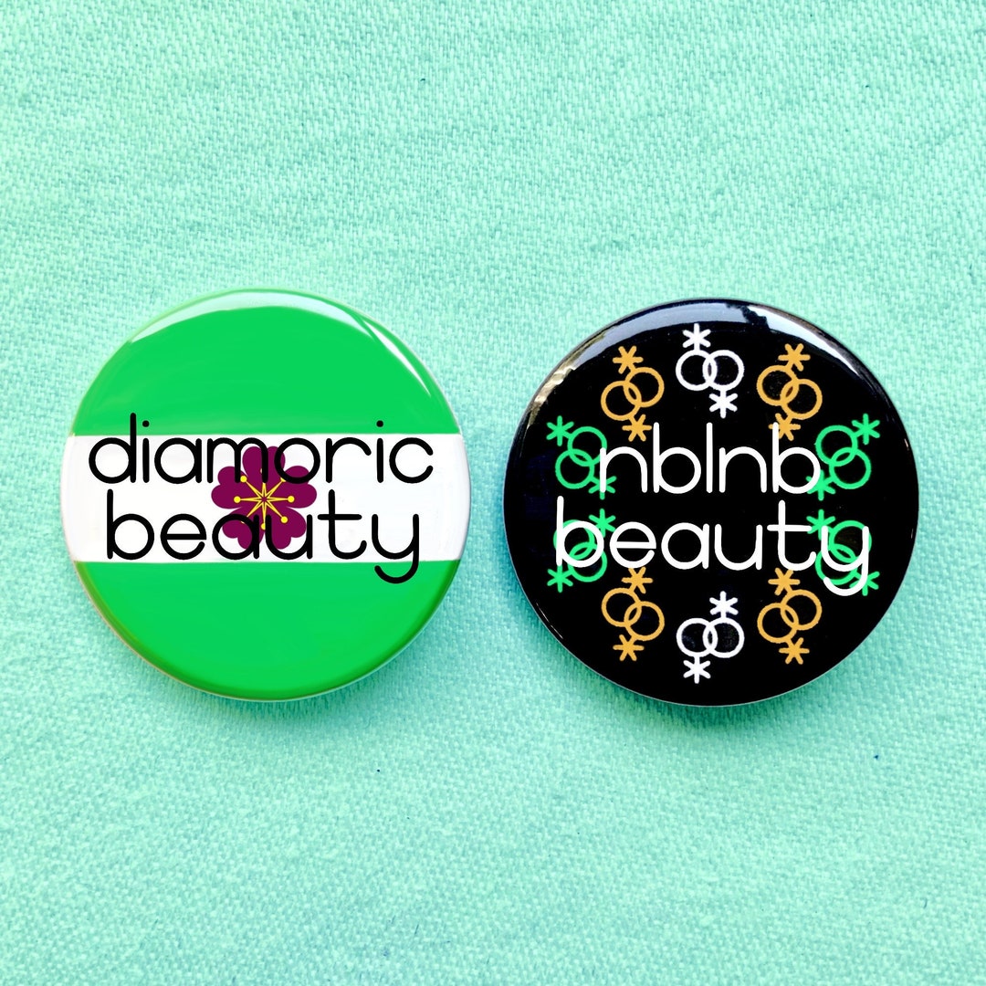Enbian / Diamoric / NBLNB Beauty Button | Customizable Nonbinary Pride ...