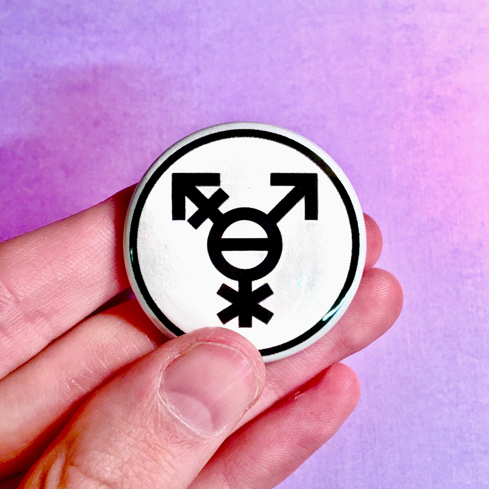 Custom Gender Symbol Buttons // Black and White // Transgender | Etsy