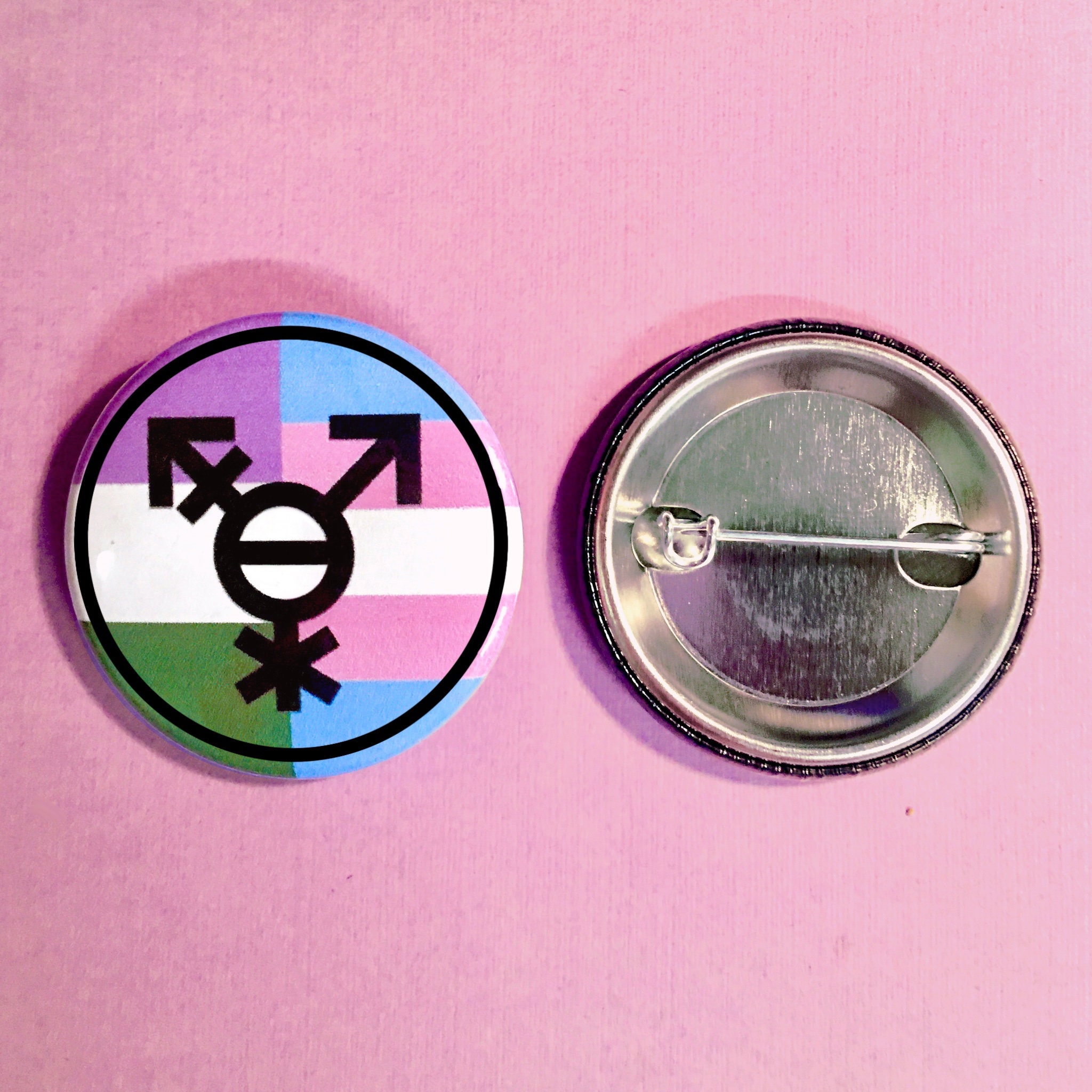 Custom Gender Symbol Button | Pride Flag Variant | Transgender ...
