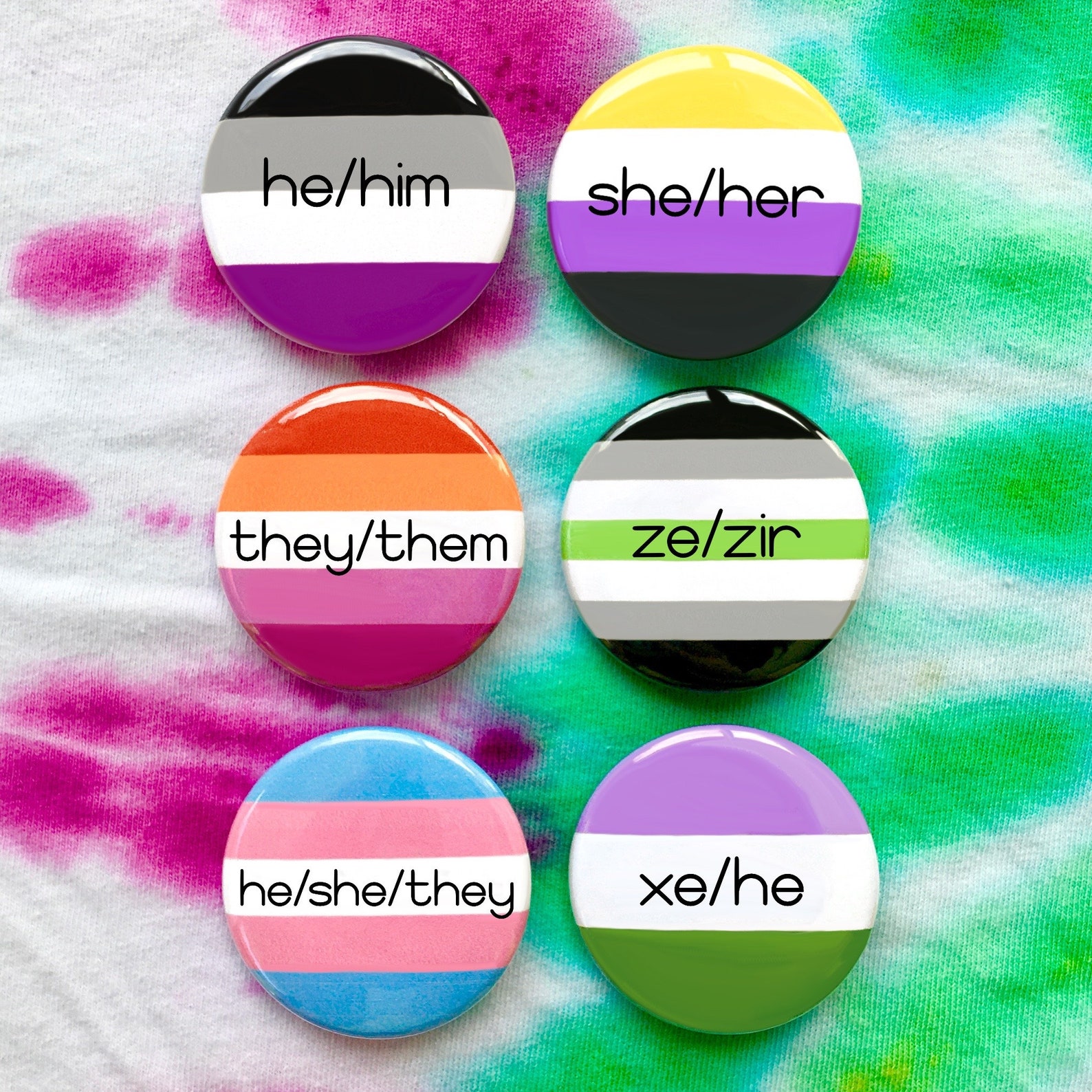 Customizable Pronoun Button // LGBTQ Transgender Nonbinary - Etsy