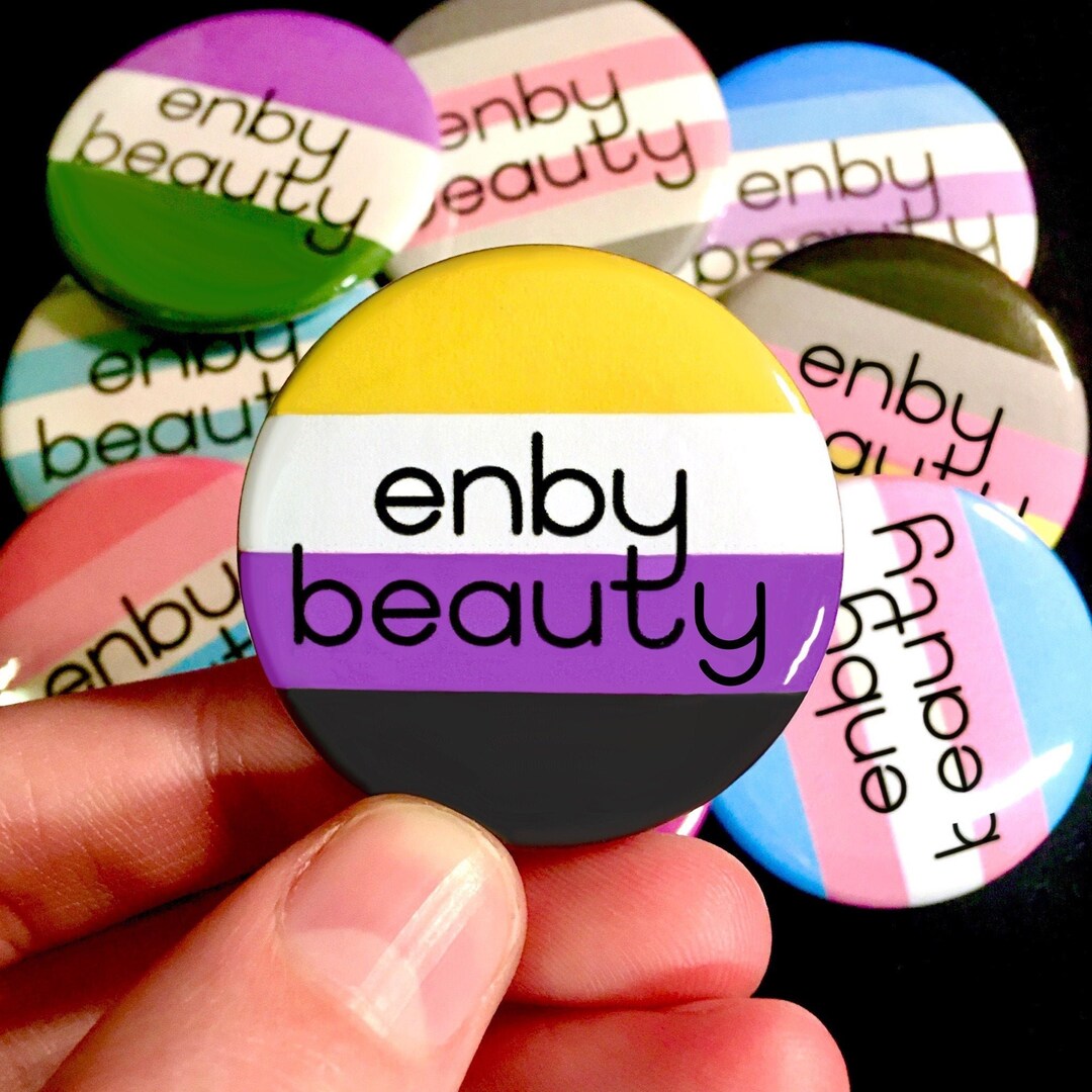 Enby Beauty Button | Pride Flag Variant | Donation Item | Customizable ...