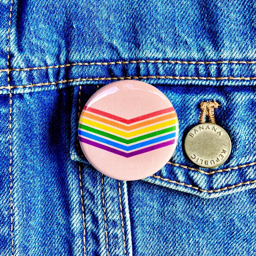 Chevron Pride Flag Button | LGBTQ Queer Community - Etsy