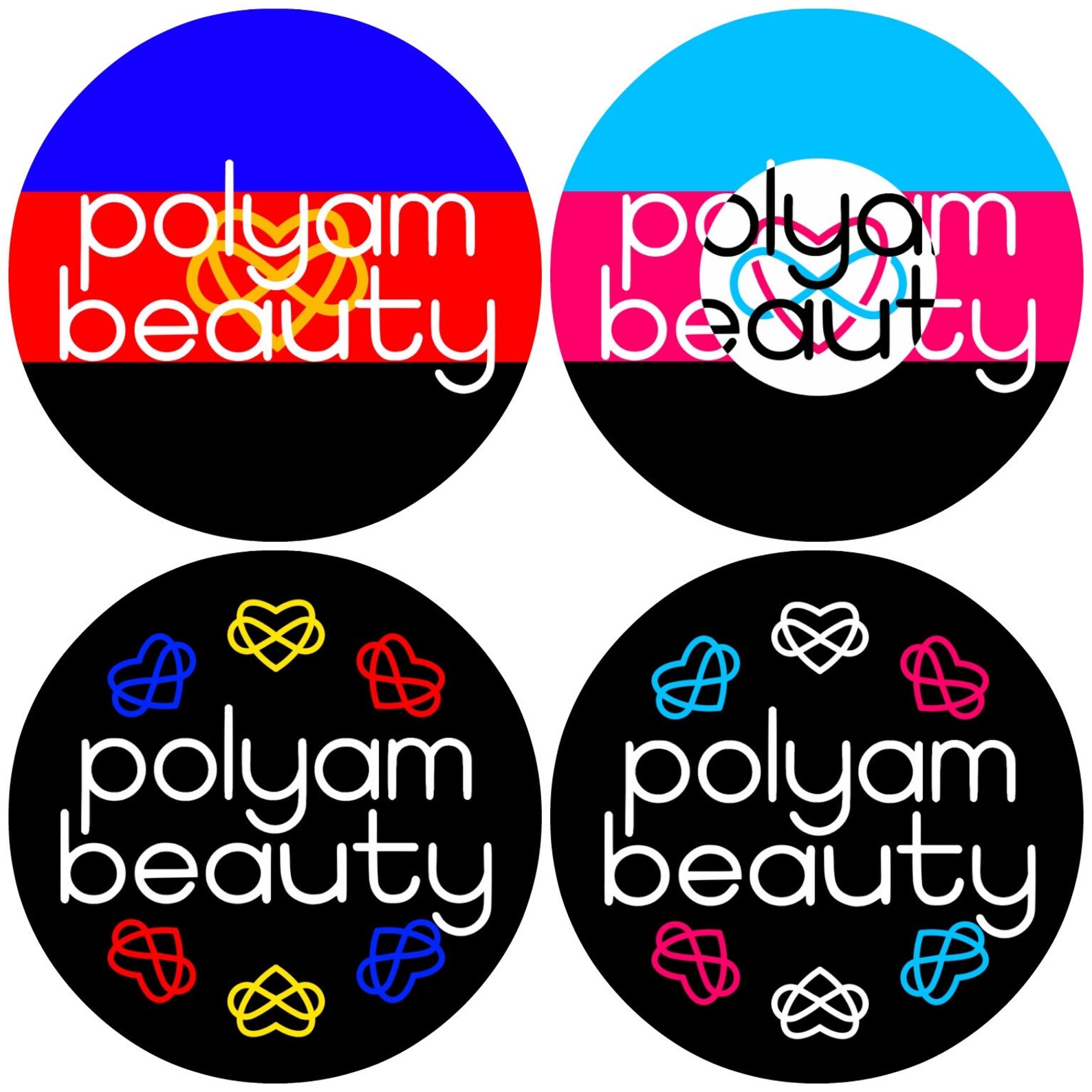 Polyam Beauty Buttons / Pride Flag Dezent schwarz / Polyamory | Etsy