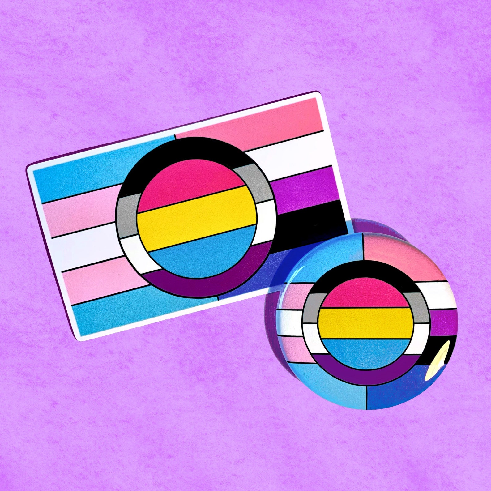Custom Pride Flag Bundle // Sticker and Button Combo // LGBTQ - Etsy