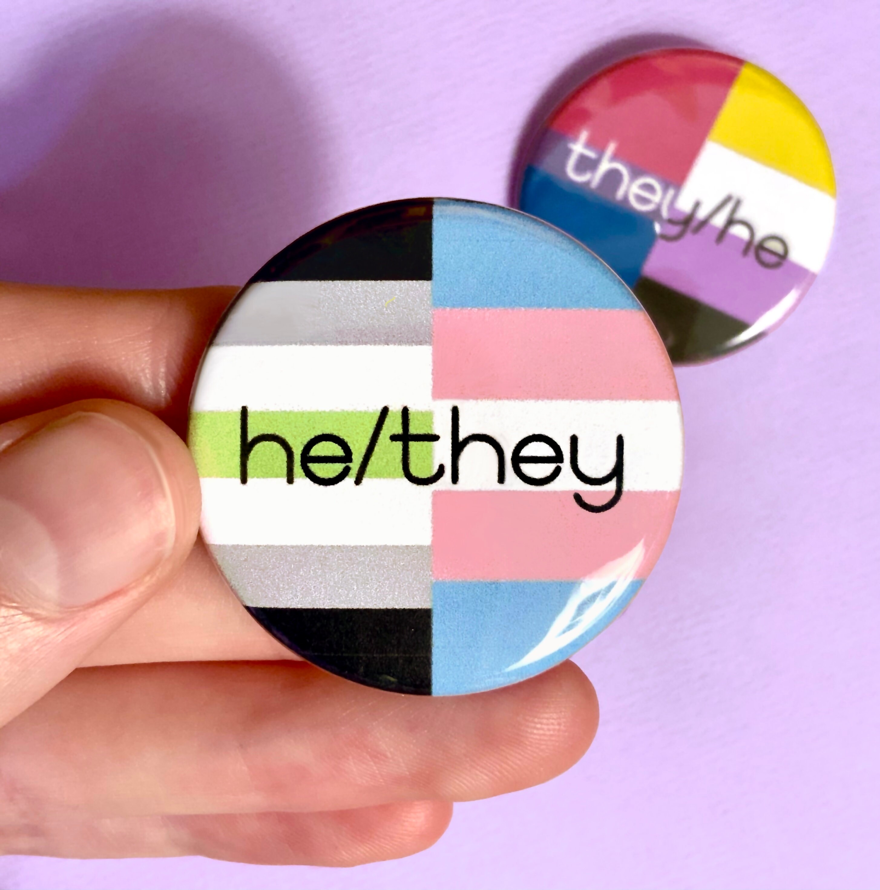 Customizable Pronoun Button // LGBTQ Transgender Nonbinary | Etsy UK