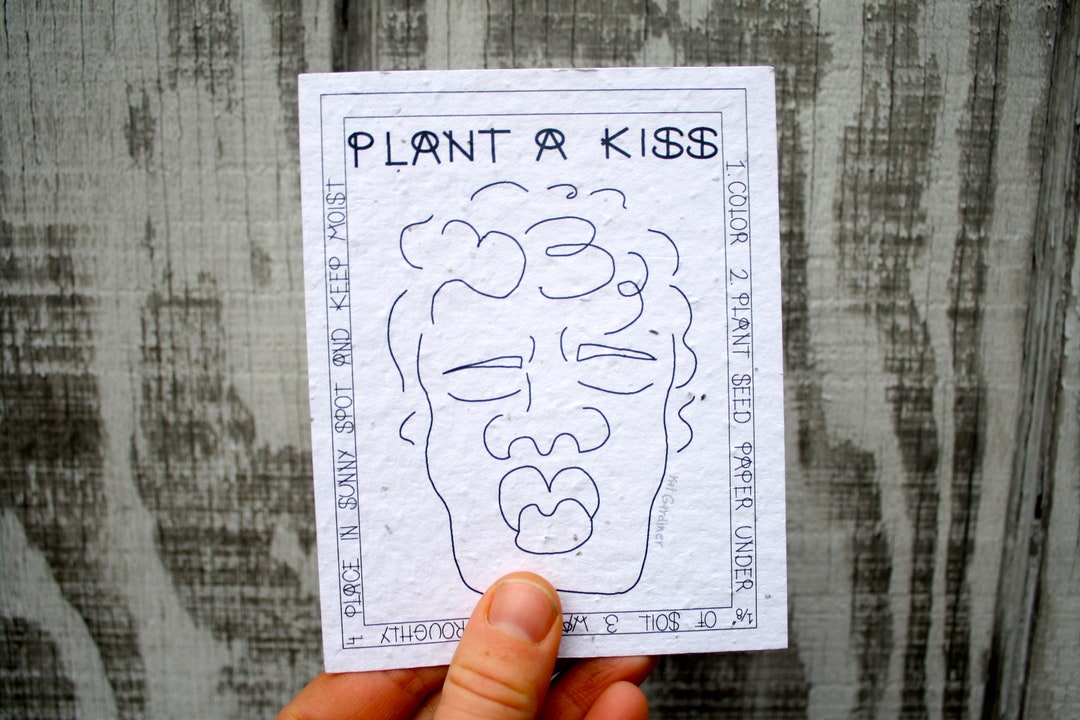 Plant a Kiss Postcards - Etsy