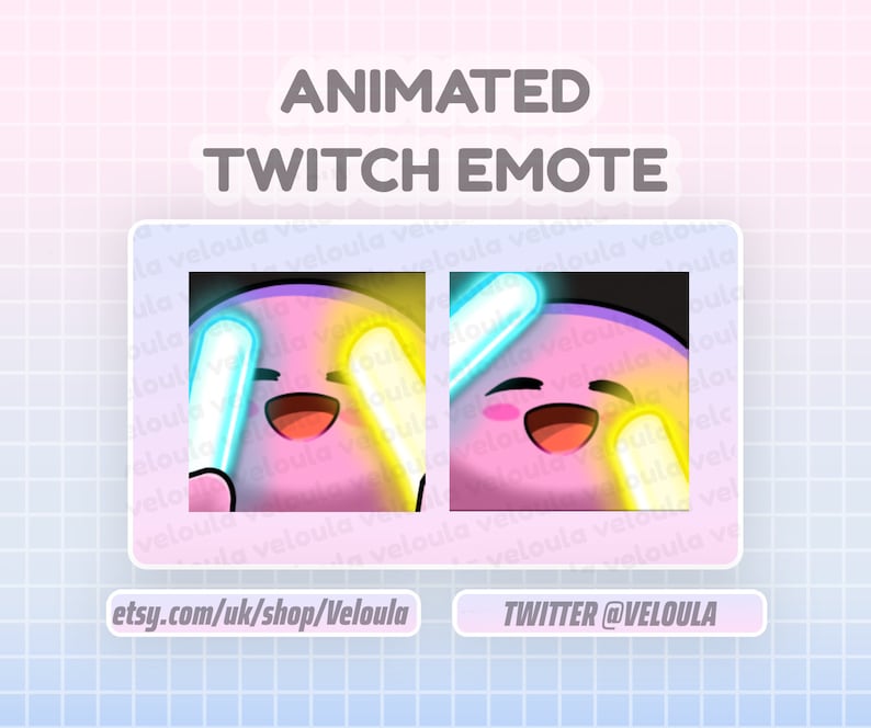 ANIMATED Kirby Lightstick / Dance / Rave Emote for Twitch, Discord ...