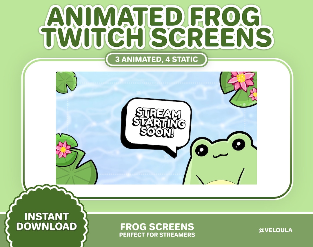 Animated Frog Scenes for Twitch Streamers! | 3 Animated, 4 Static ...