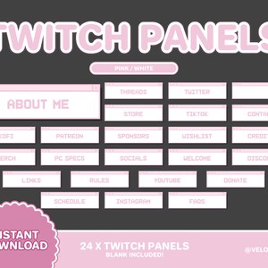 Pink Computer Twitch Panels - 24 X Panels | Aesthetic, Retro, Pixel ...