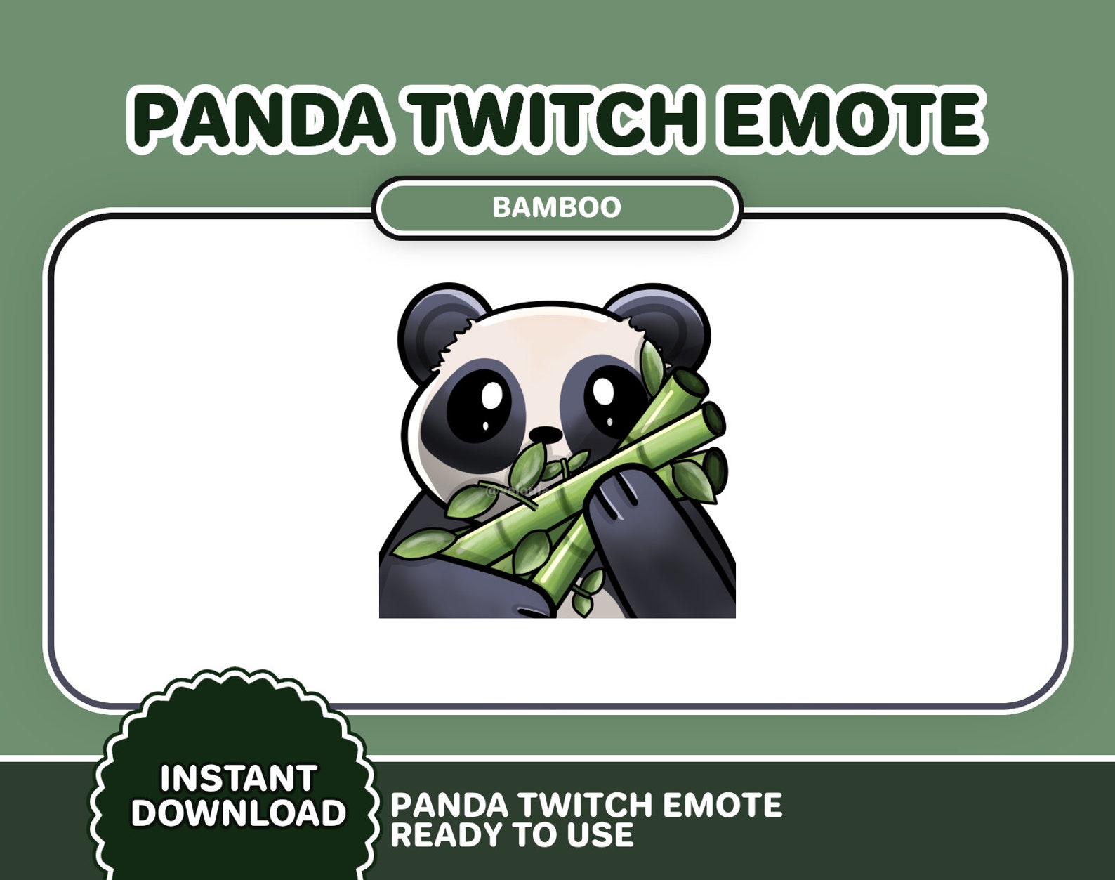 Bamboo Panda Bear Twitch Emote INSTANT DOWNLOAD Kawaii Twitch Emotes ...