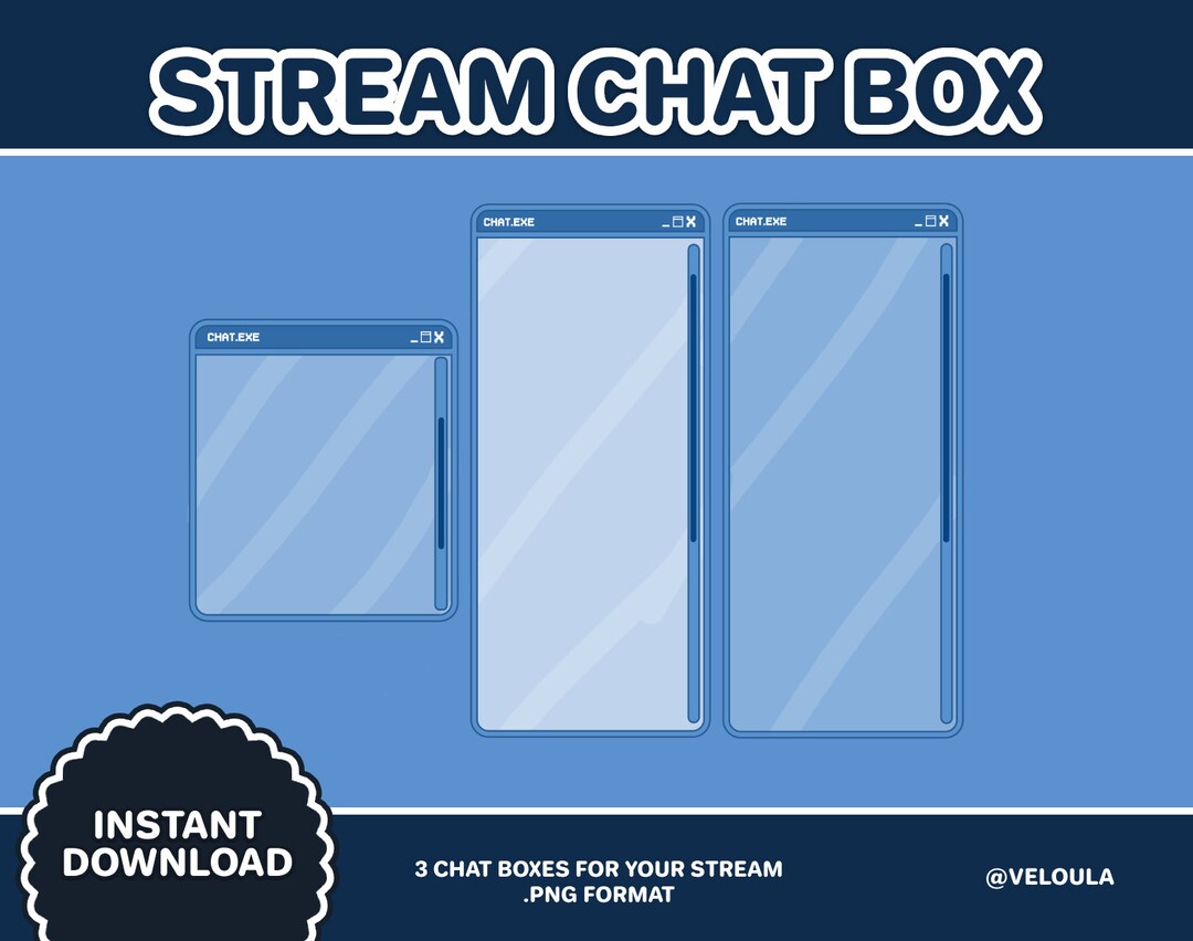 Twitch Overlay Stream Chat Box | Window UI Theme | Lofi | Blue Computer ...