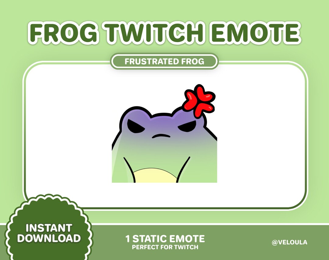 Frustrated Frog Twitch Emote / Static / Kawaii / Cute / Frog Theme ...
