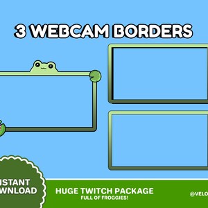 Animated Frog Overlays Full Package for Twitch - Panels, Scenes, Emotes ...