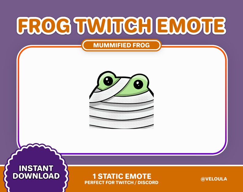 Mummified Frog Twitch Emote Halloween / Static / Kawaii / - Etsy