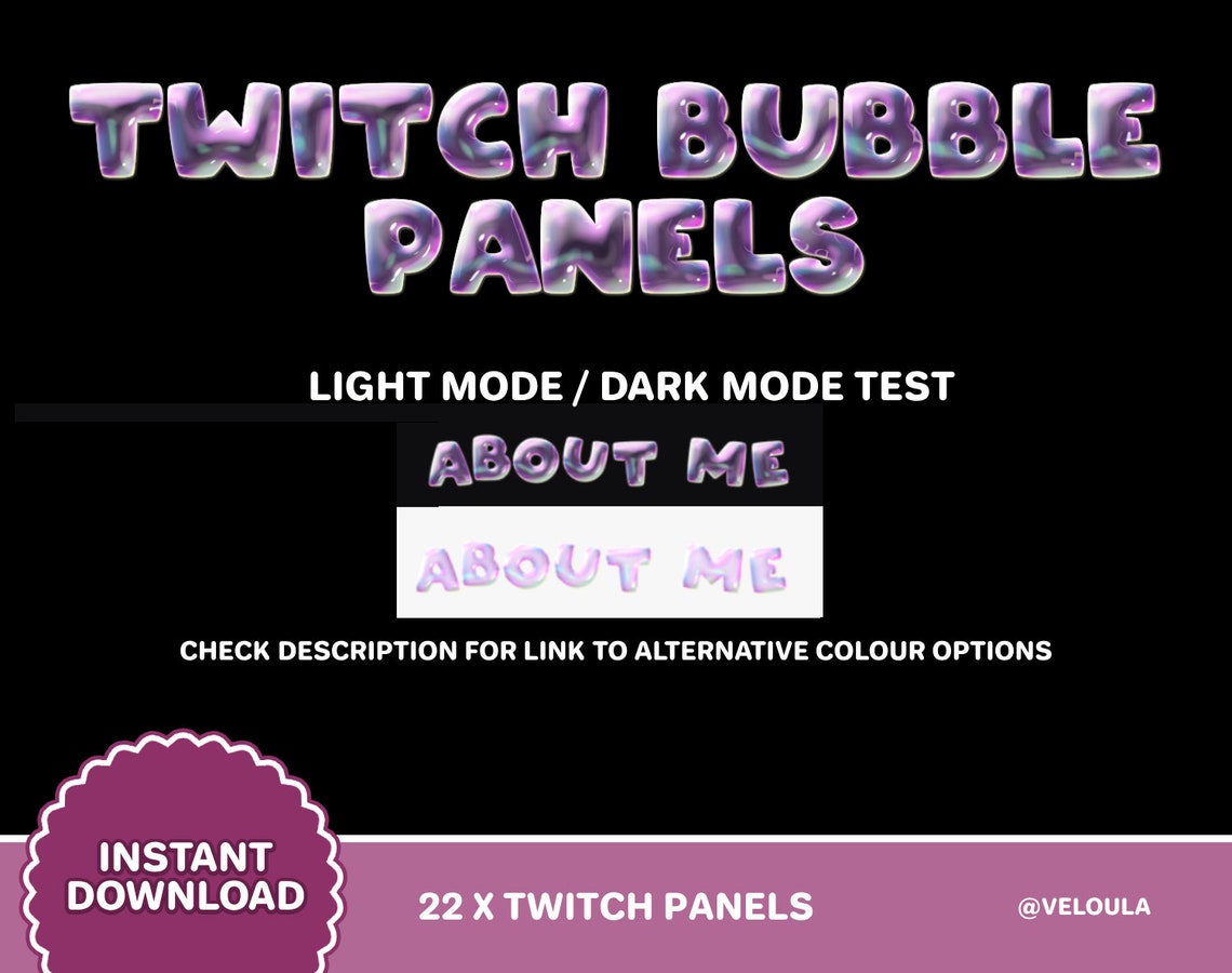 Soap Bubble Twitch Panels - 22 X Panels | Pastel, Kawaii, Pink ...