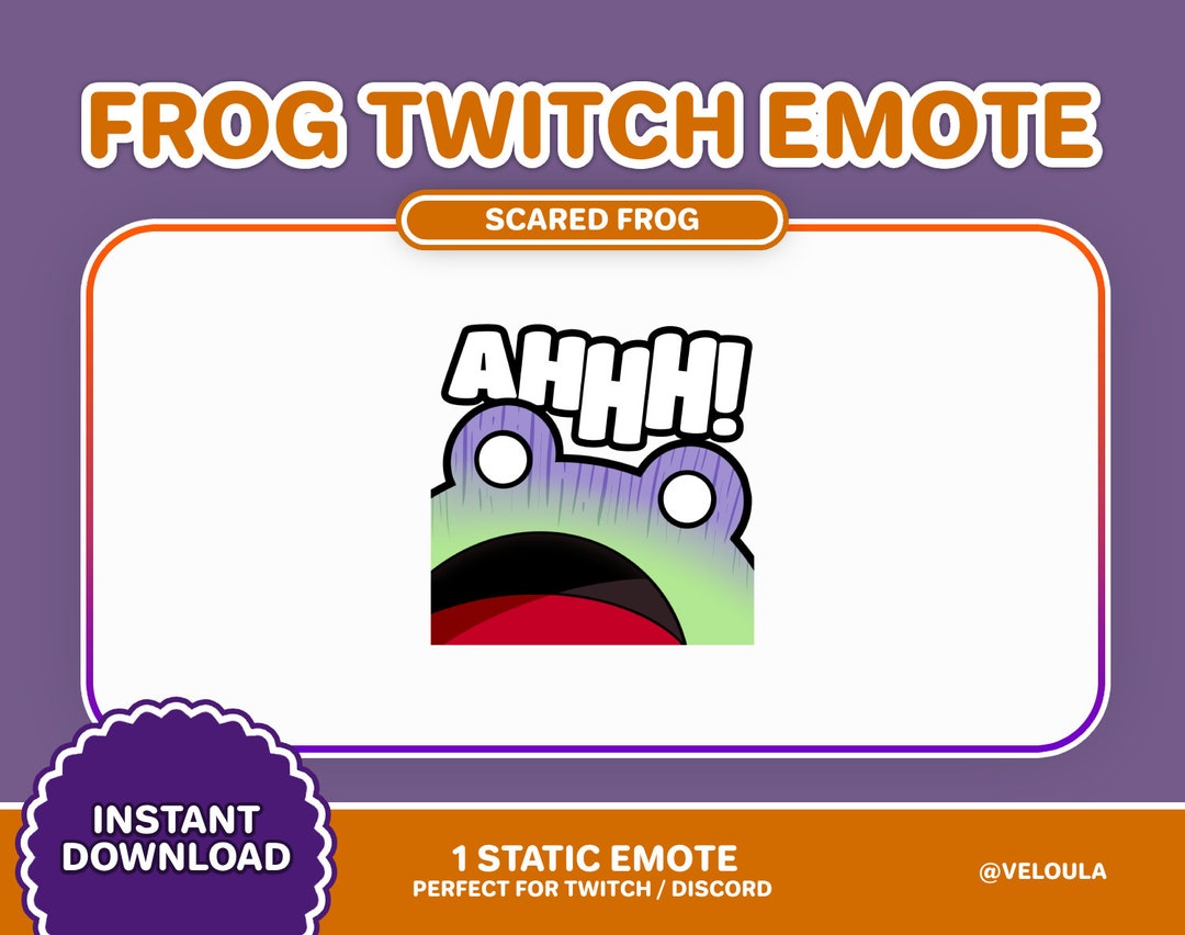 Scared Frog Twitch Emote - Halloween / Static / Kawaii / Horror / Frog ...